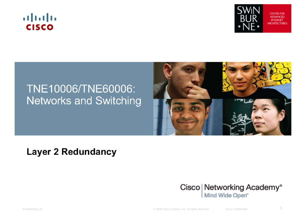 08a - Spanning Tree Protocol - Layer 2 Redundancy - TNE10006/TNE60006 ...