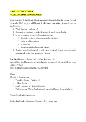 ENVS 120 Worksheet one - Practice questions for ENVS120 - ENVS 120 SI ...