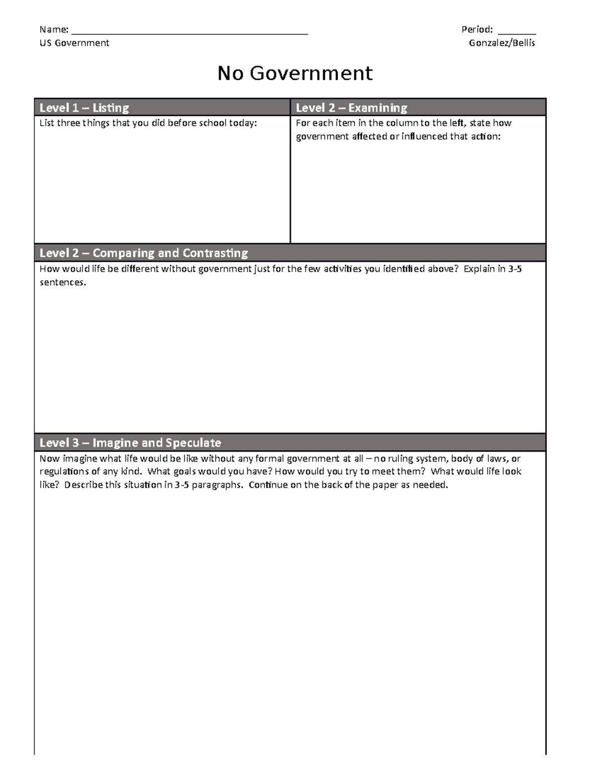 0.1 life with no government - Name ...