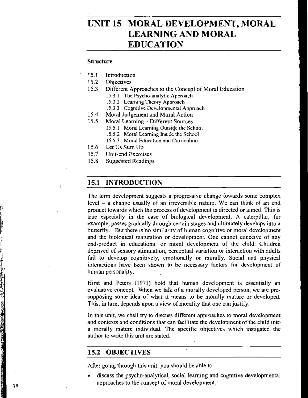 Unit-15 - Nil - UNIT 15 MORAL DEVELOPMENT, MORAL LEARNING AND MORAL ...