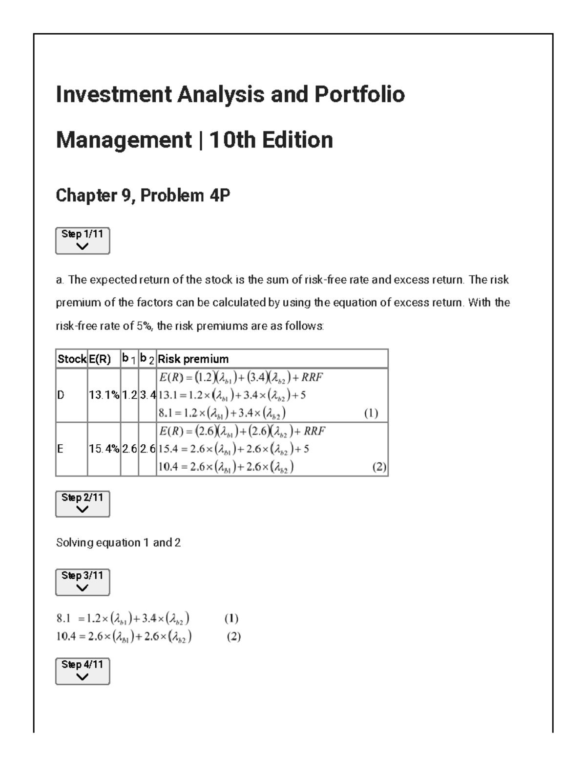 Chegg (34) - solved cheeg question - Investment Analysis and Portfolio Management | 10th Edition ...