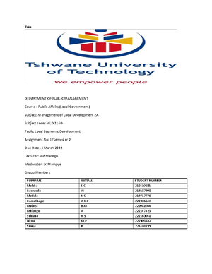 EFK 210 Semester TEST 1 - THESE DOCUMENTS ARE A SOURCE OF ASSISTANCE TO ...