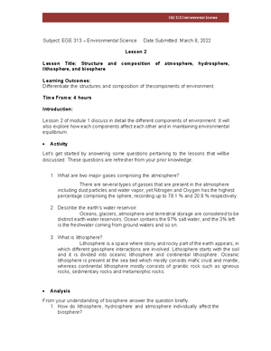 Environmental Factors - SeaNing will consider the island's climate and ...