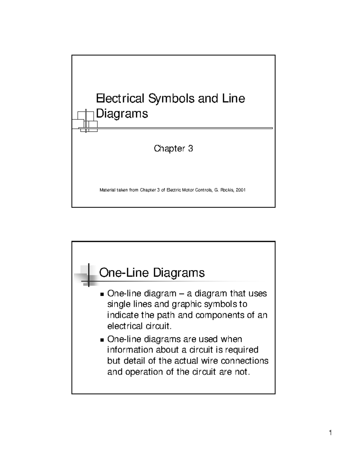 Electrical Symbols and Line Diagrams - Electrical Symbols and Line Diagrams Chapter 3 Material ...