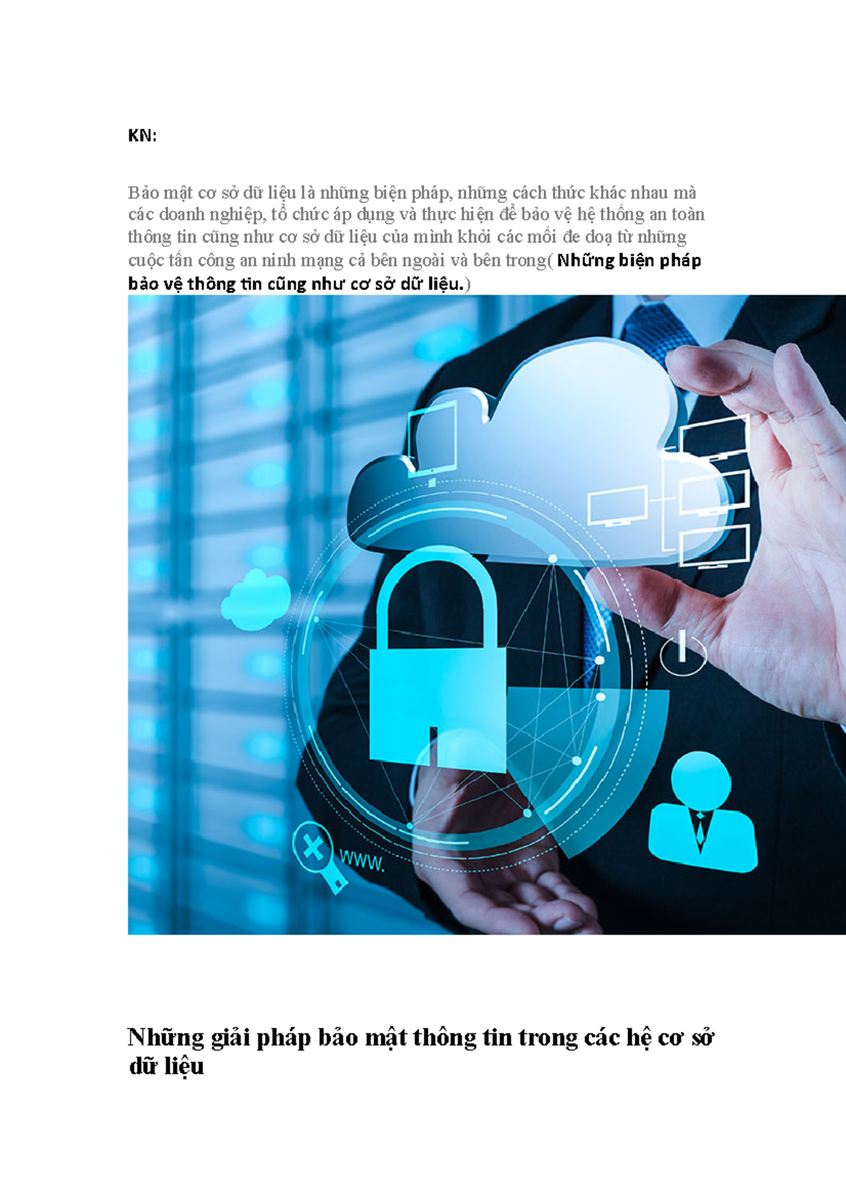 Database - nothing more - KN: Bảo mật cơ sở dữ liệu là những biện pháp ...