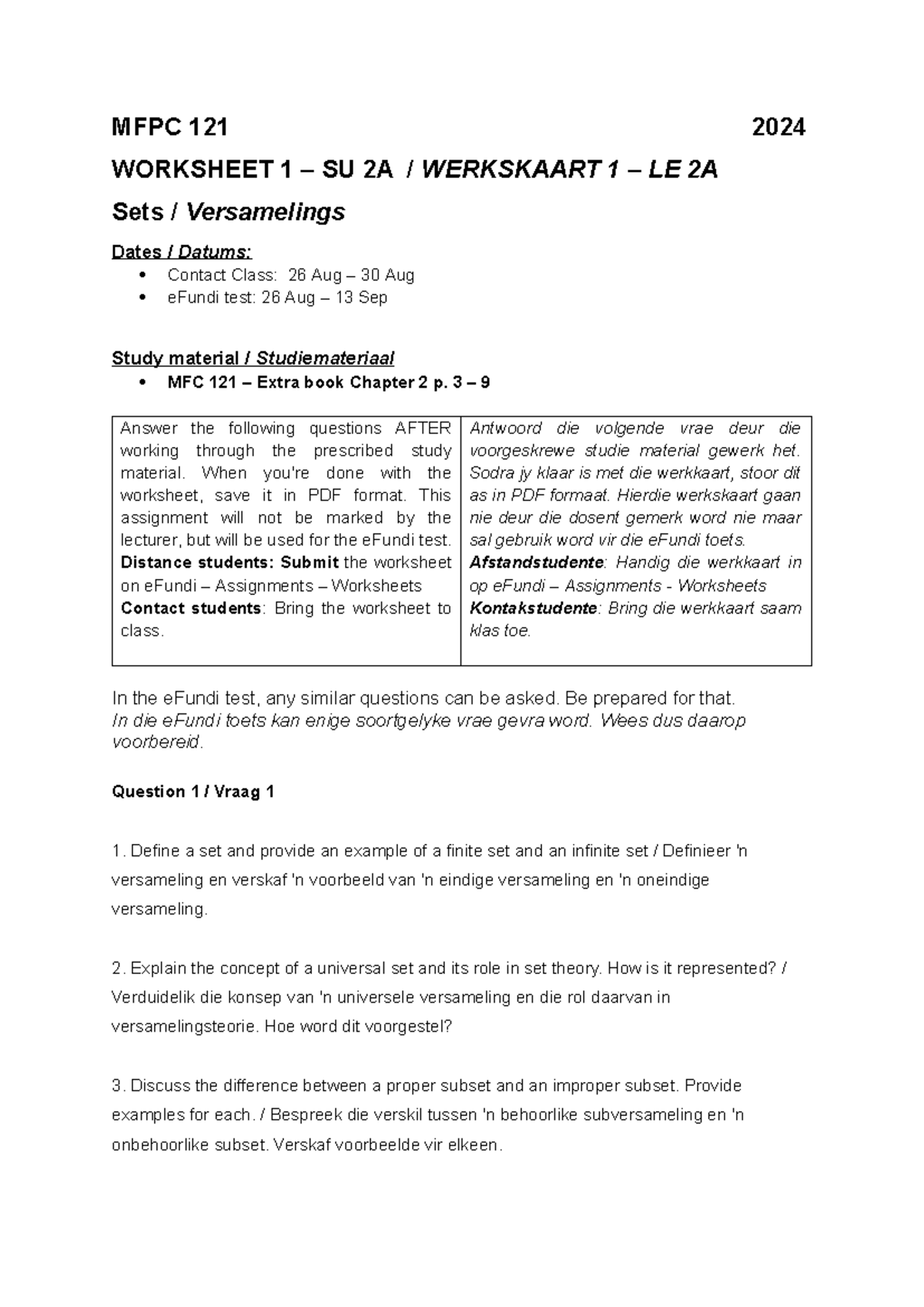 Worksheet 2.1-Sets 2024 - MFPC 121 2024 WORKSHEET 1 – SU 2A ...