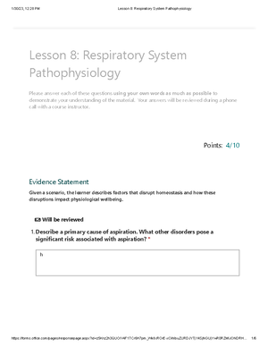 Lesson 11 Endocrine System - Worksheet D236 Pathophysiology Section 7 ...