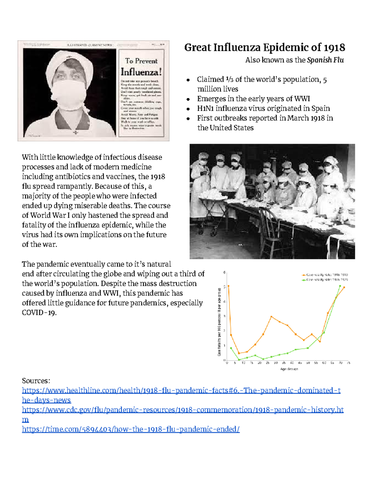 1918 flu infographic - 1918 flu assignment - Great Inﬂuenza Epidemic of ...
