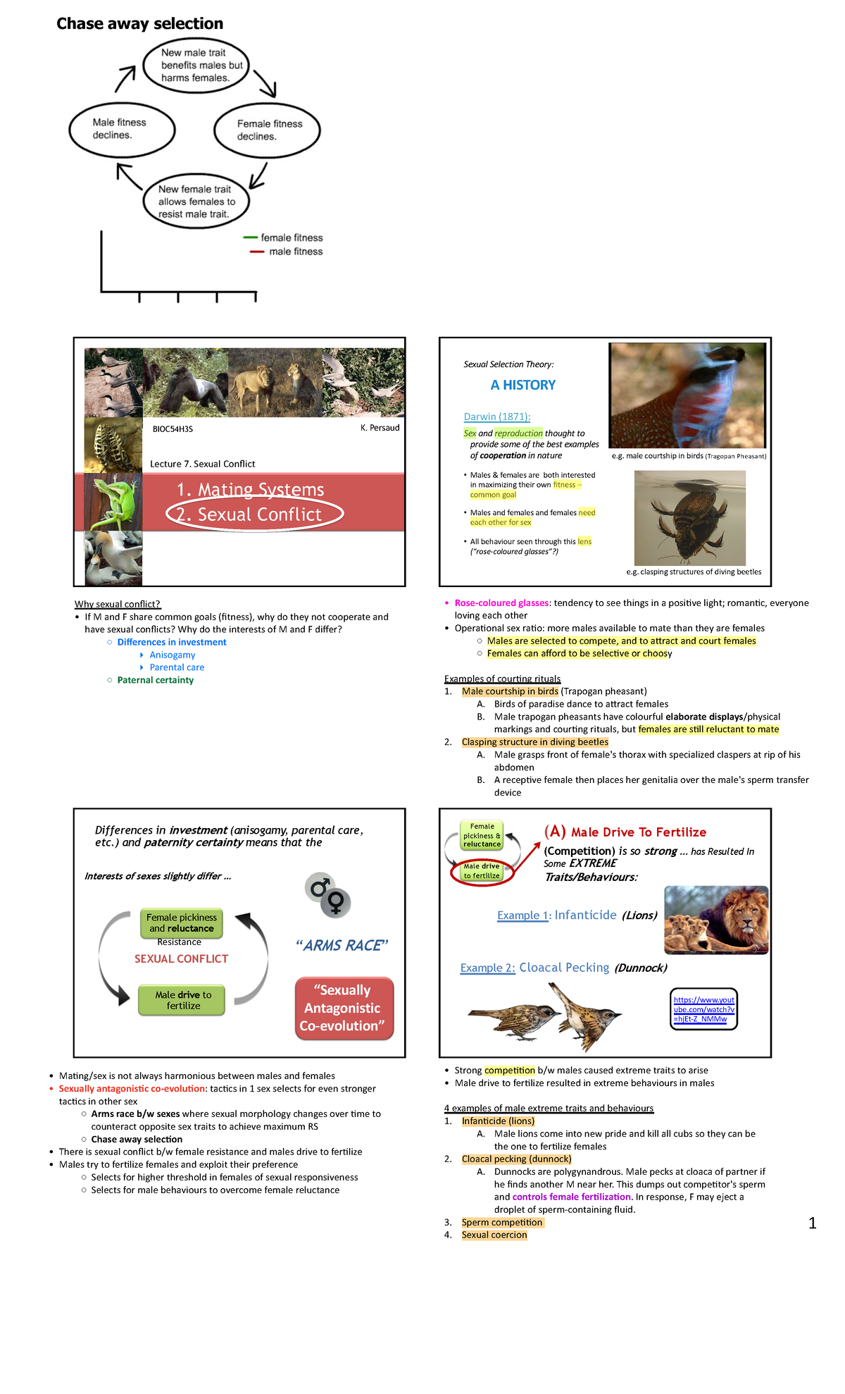 BIOC54 Post TT1 Notes - Kamini Persaud - ####### 1 ####### 1 Systems ...