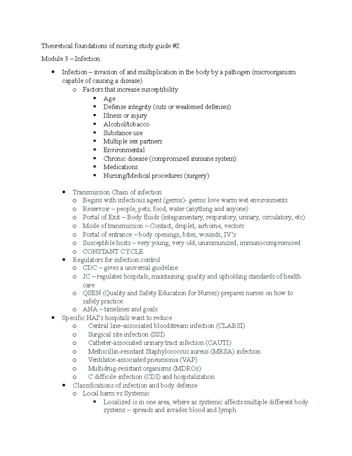 215 Exam 2 study guide - Theoretical foundations of nursing study guide ...