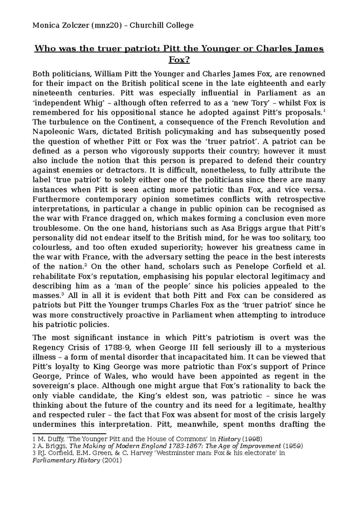 Essay - The Younger Pitt, Fox, and the Revolutionary Era - Monica ...