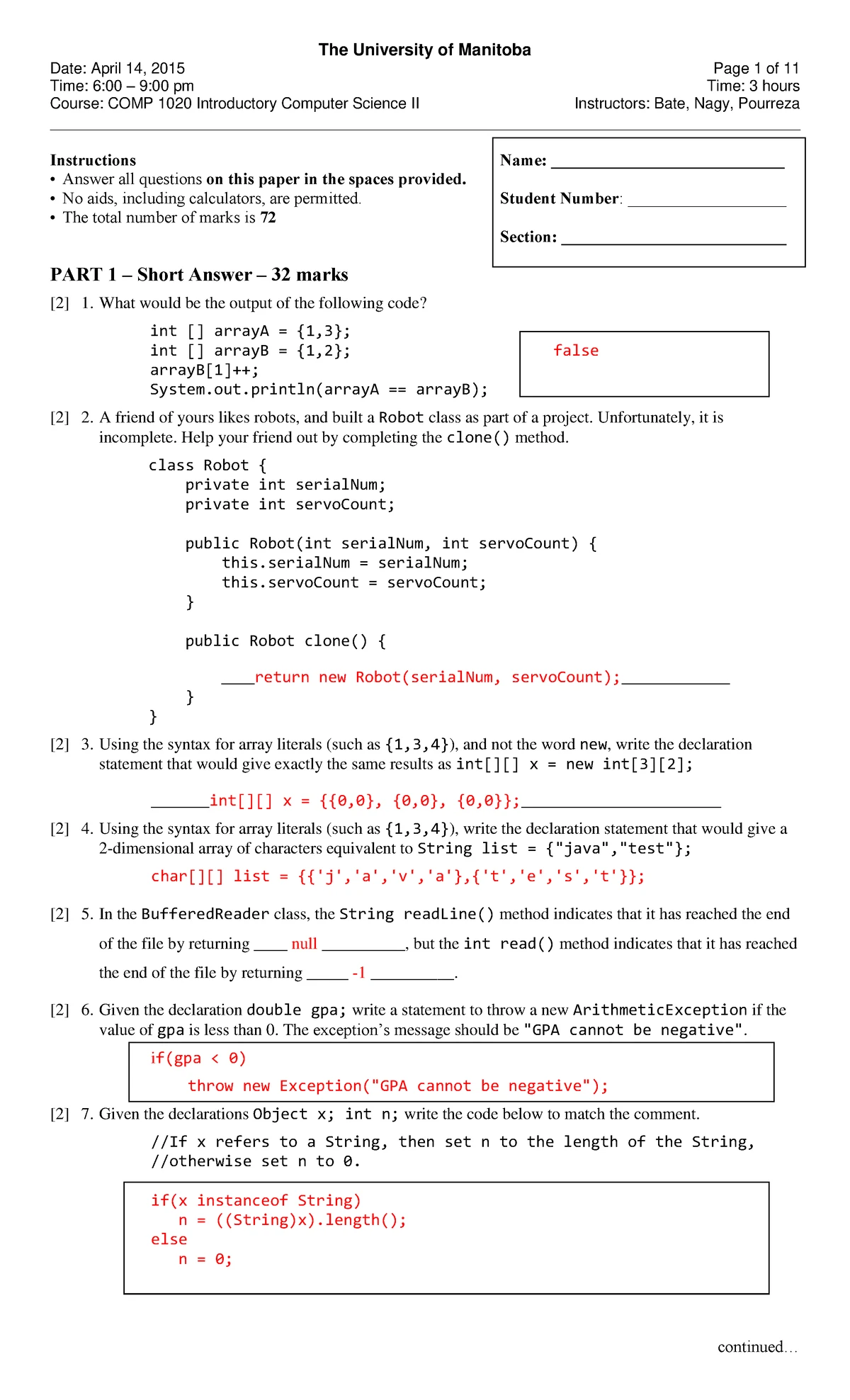 Exam, answers - SOLVED PAPERS OF DATA WAREHOUSING & DATA MINING (DEC ...