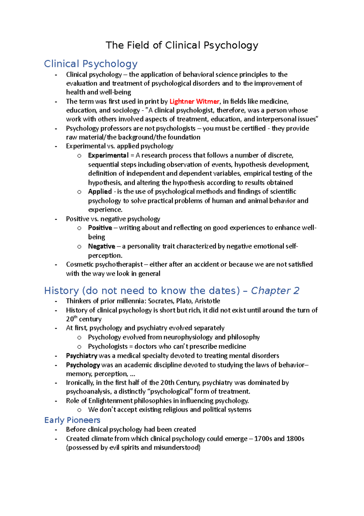 The Field of Clinical Psychology - The Field of Clinical Psychology ...