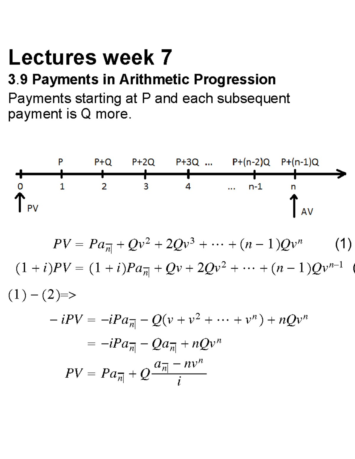 Actsc 231 lectures week 7 - Mathematics of Finance - Lectures week 7 3 ...