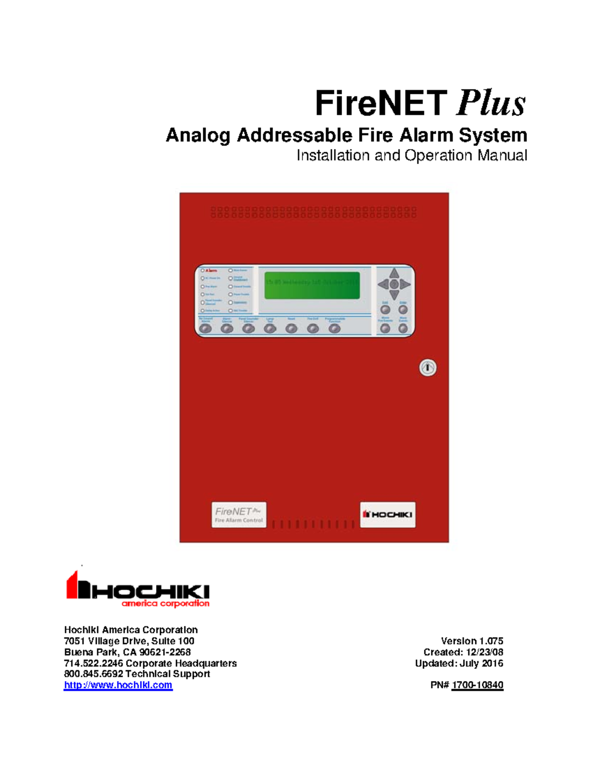Fire NET Plus Install Manual V1 - FireNET Plus Analog Addressable Fire Alarm System Installation ...
