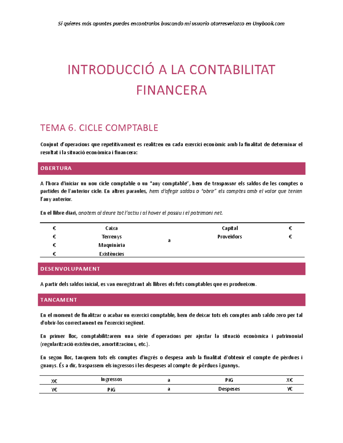 Tema 6. Cicle Comptable - Si quieres más apuntes puedes encontrarlos ...