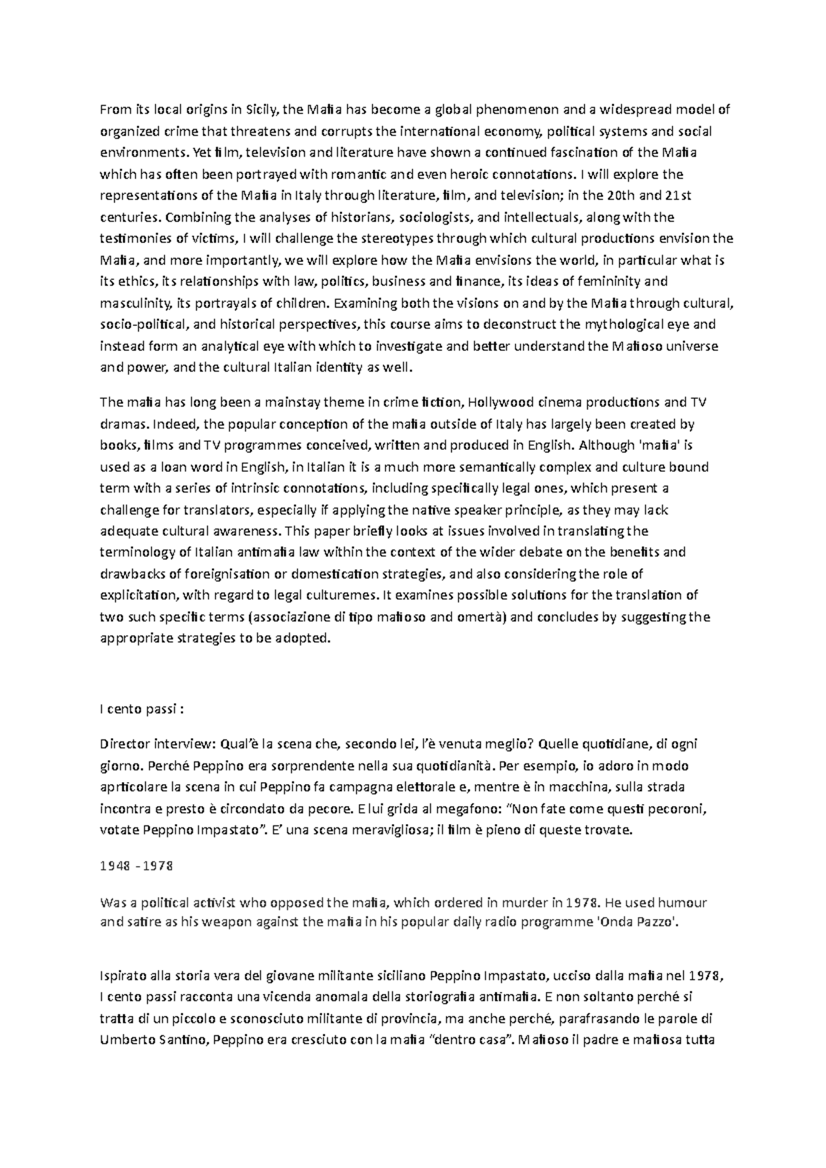 Cinema mafia presentation - From its local origins in Sicily, the Mafia ...