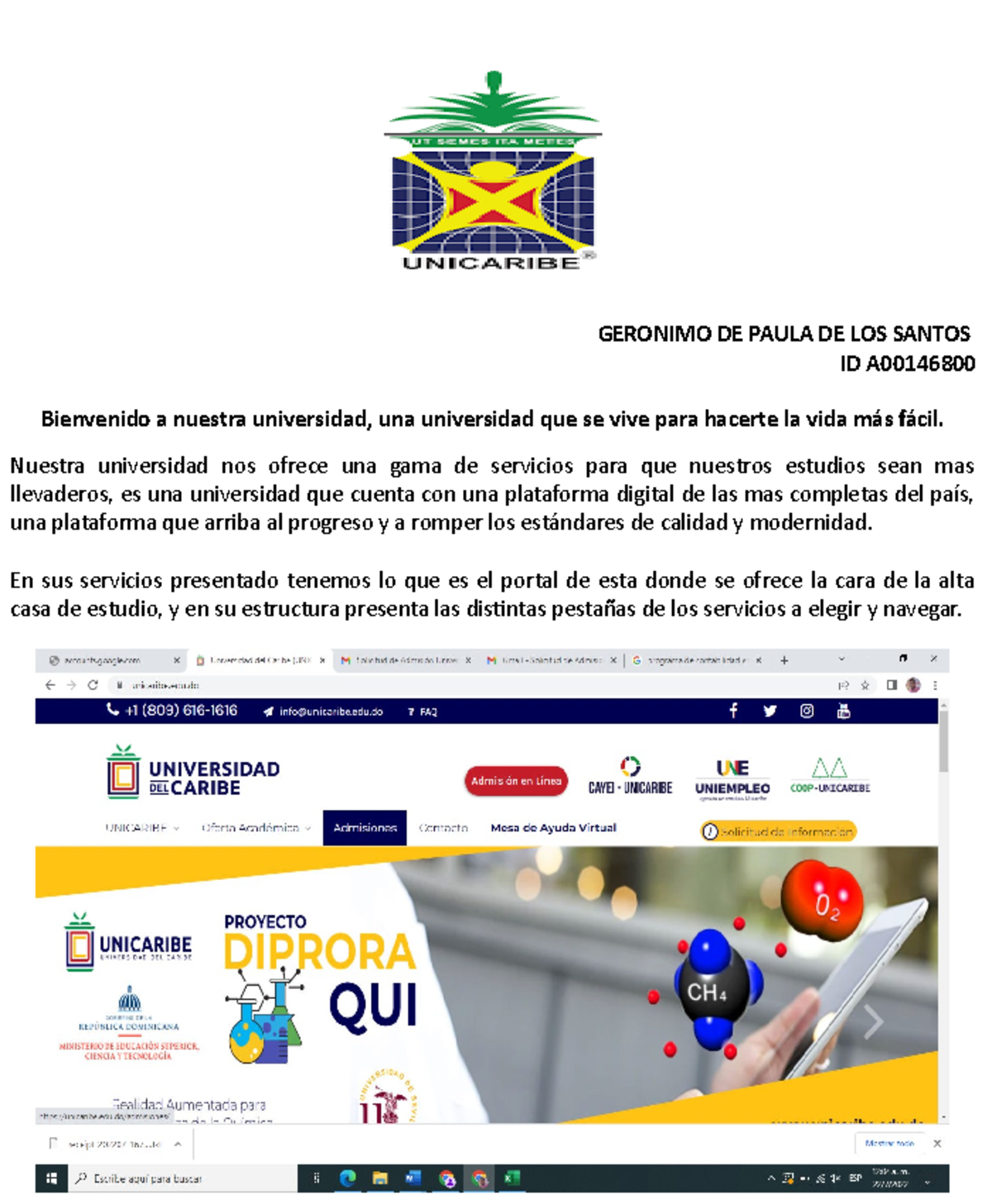 DE Paula DE LOS Santos Geronimo, Presentación de servicios estudiantiles - GERONIMO DE PAULA DE ...