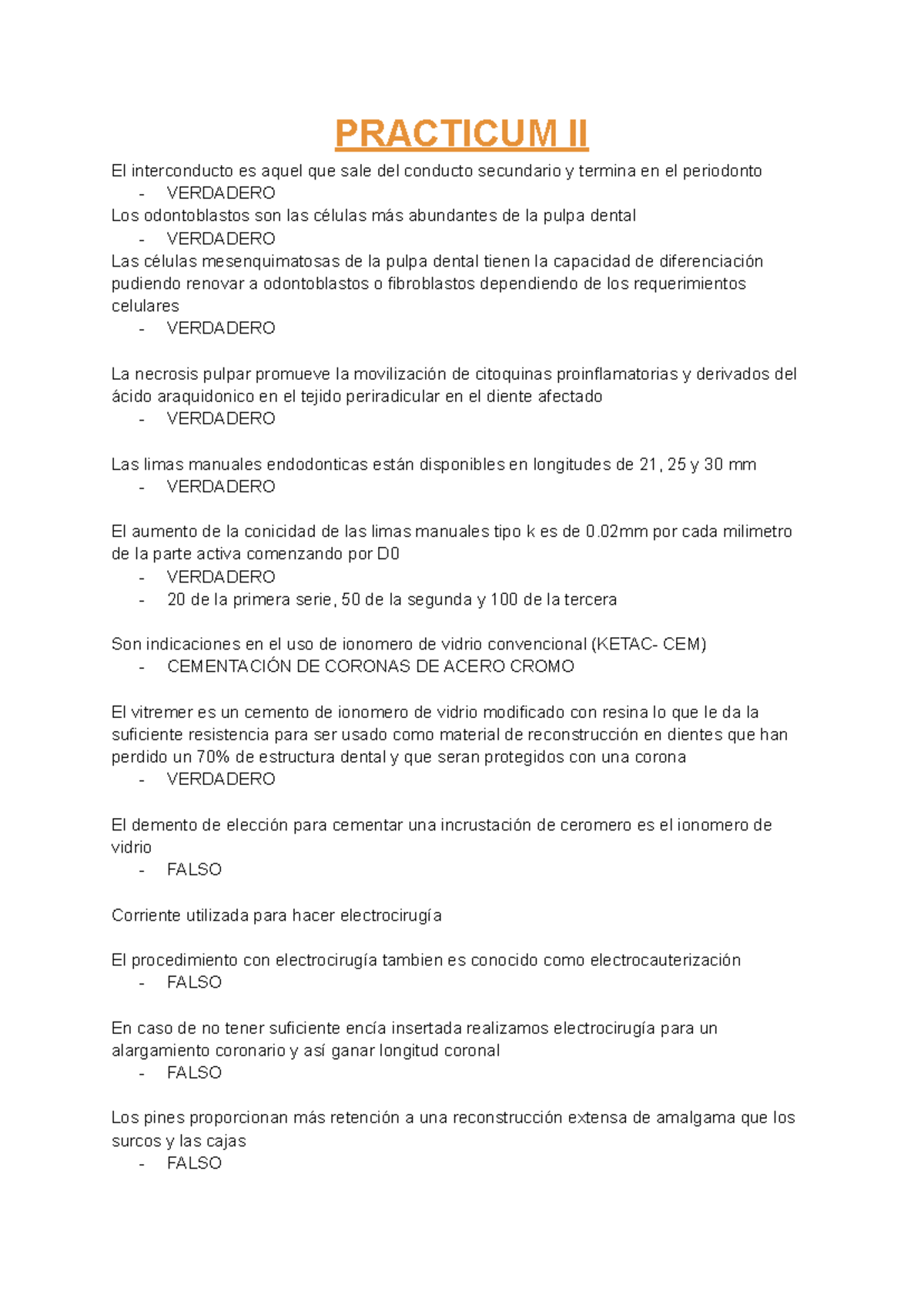 GUÍA Practicum II - guia - PRACTICUM II El interconducto es aquel que sale del conducto ...