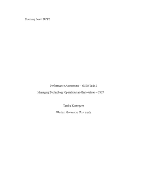 Task1 for course C927 - IT Operations Plan Template Record all ...