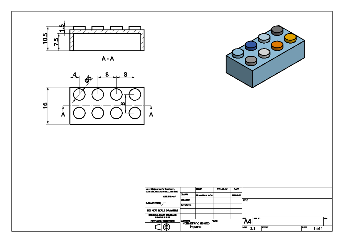 Plano ficha de lego - A A 4 6 8 8 8 A O O O L A UNLESS OTHERWISE ...