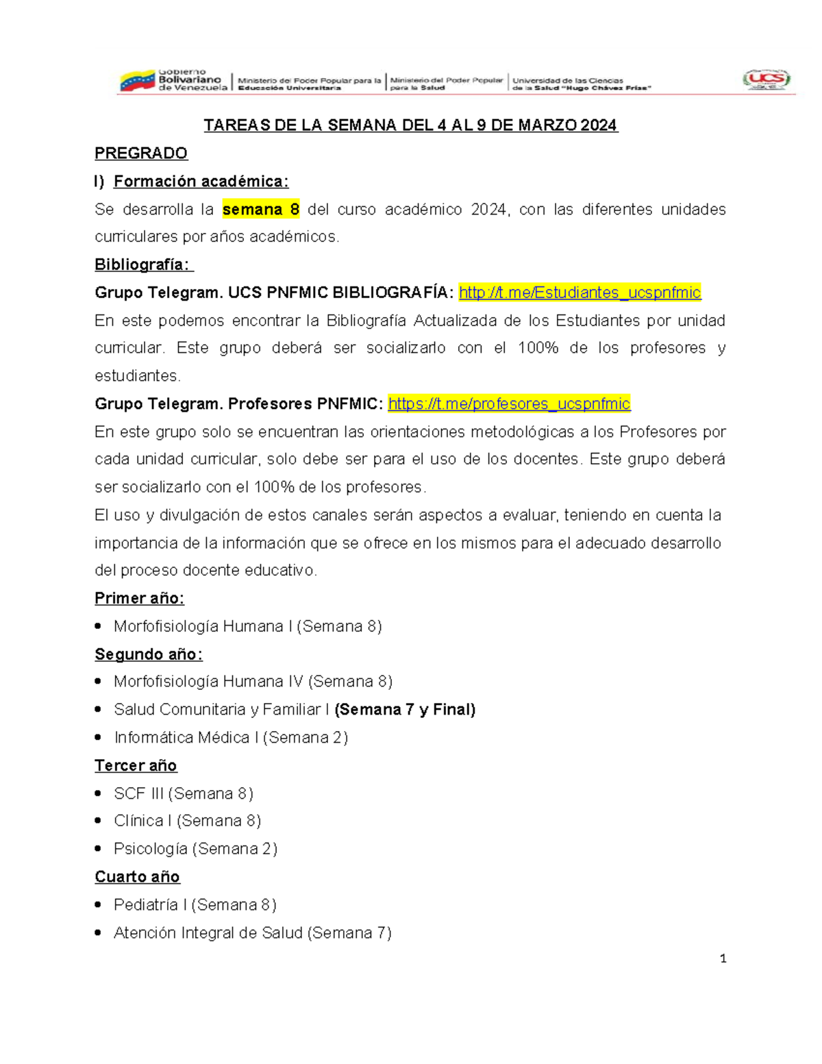 Tareas de la sem 4 al 9 de marzo de 2024 - TAREAS DE LA SEMANA DEL 4 AL ...