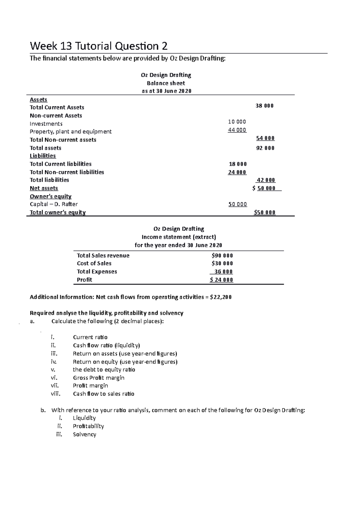 Week 13 Tutorial Question 2 - 200972 - UWS - Studocu