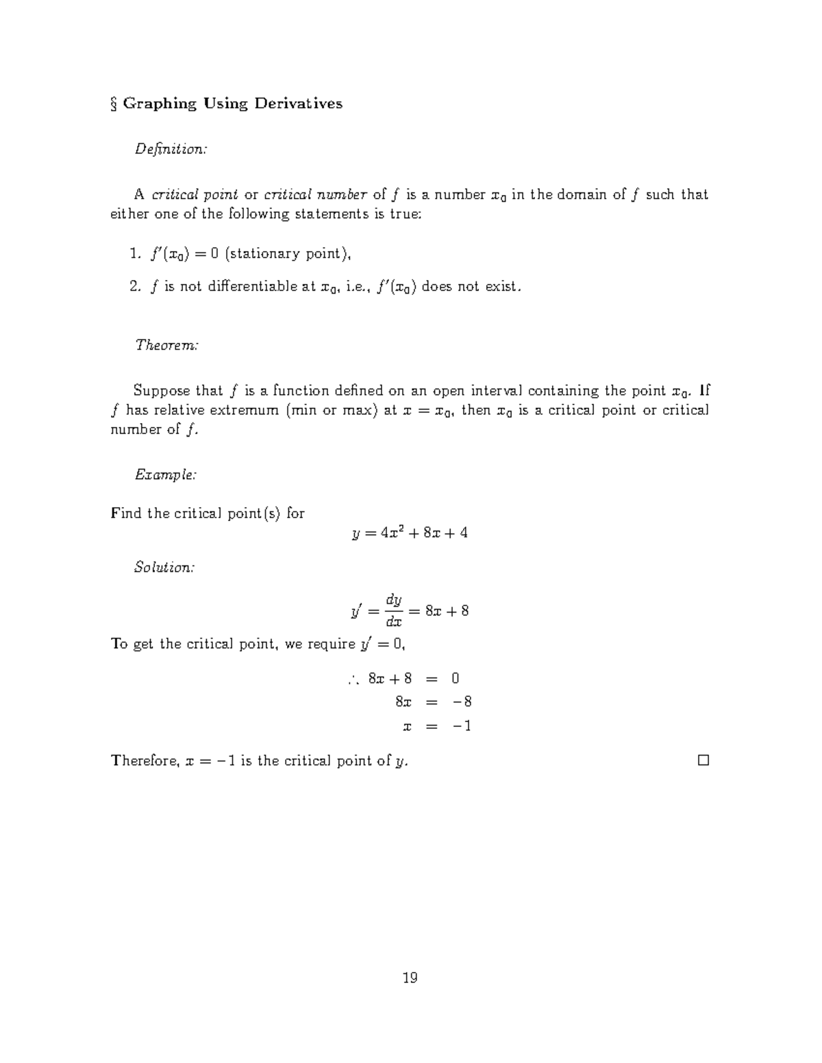 Application of Differentiation -19-38 - § Graphing Using Derivatives ...