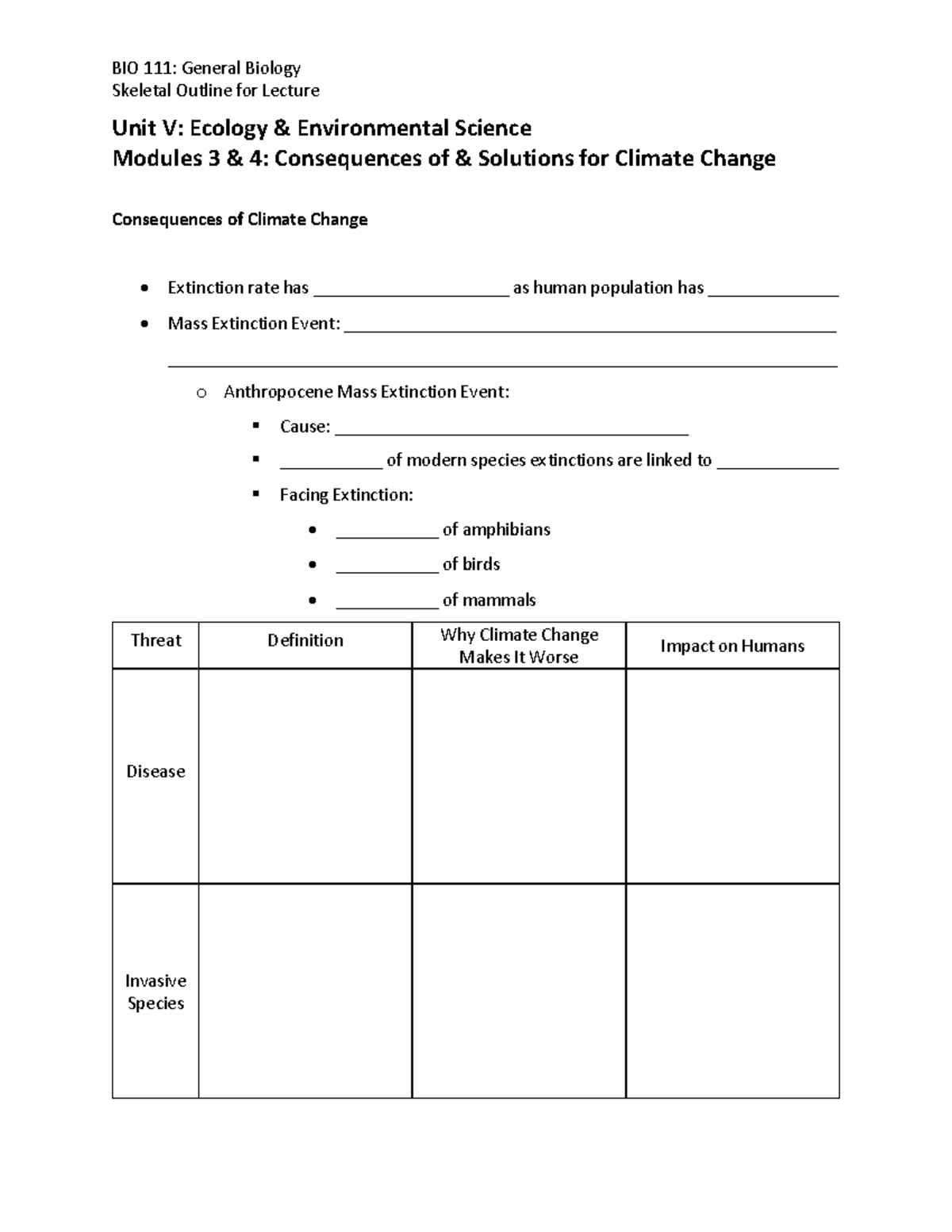 BIO111.W23.U5 - Course handout - BIO 111 - Cal Poly - Studocu