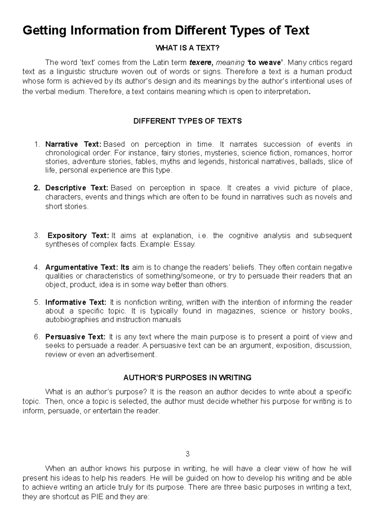 Types OF TEXT, Formal AND Informal Words M5&6 - Getting Information ...