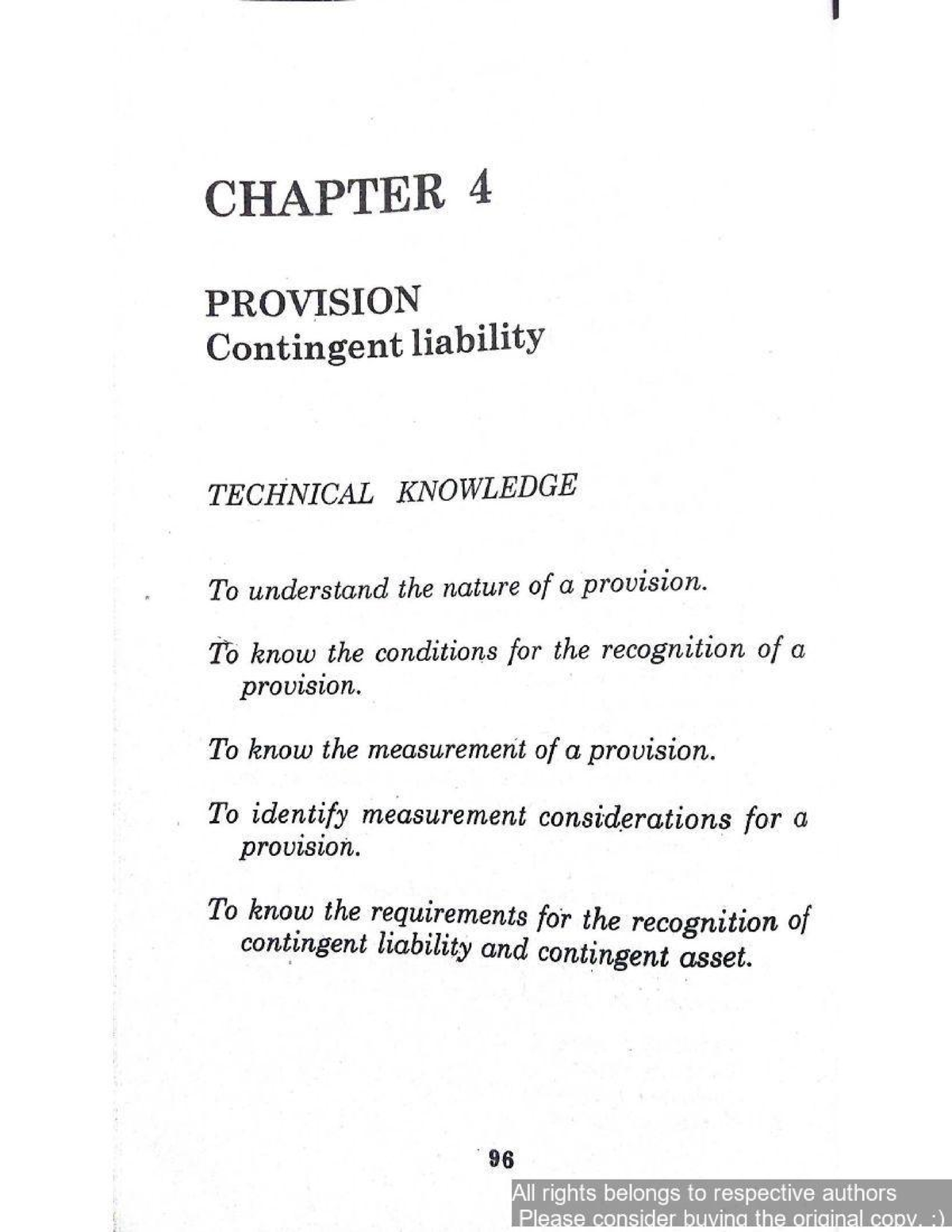 Chapter 4 - Provision Contingent Liability - Accountancy - Studocu