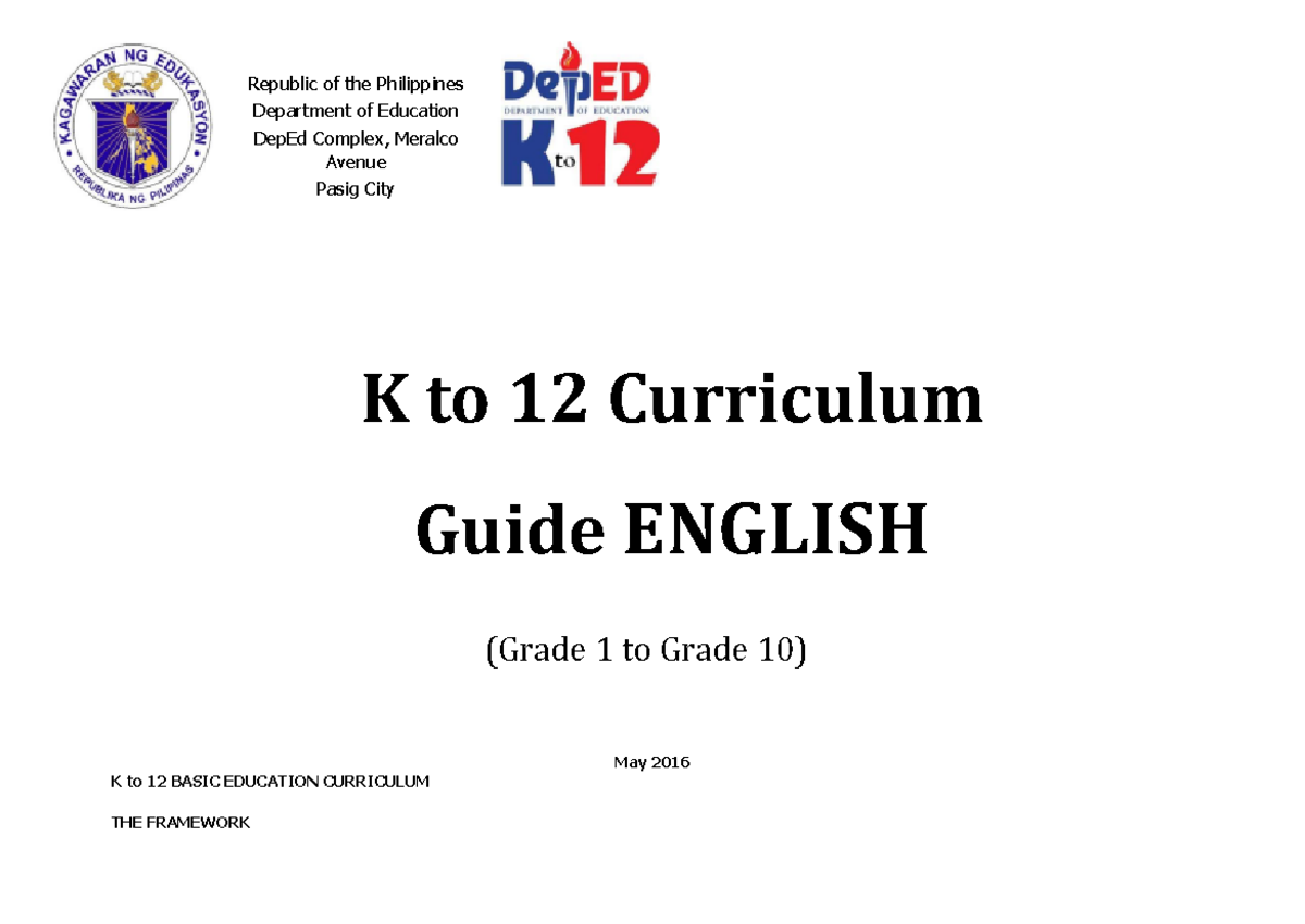 English-Dep Ed Curriculum Guide - Republic of the Philippines ...