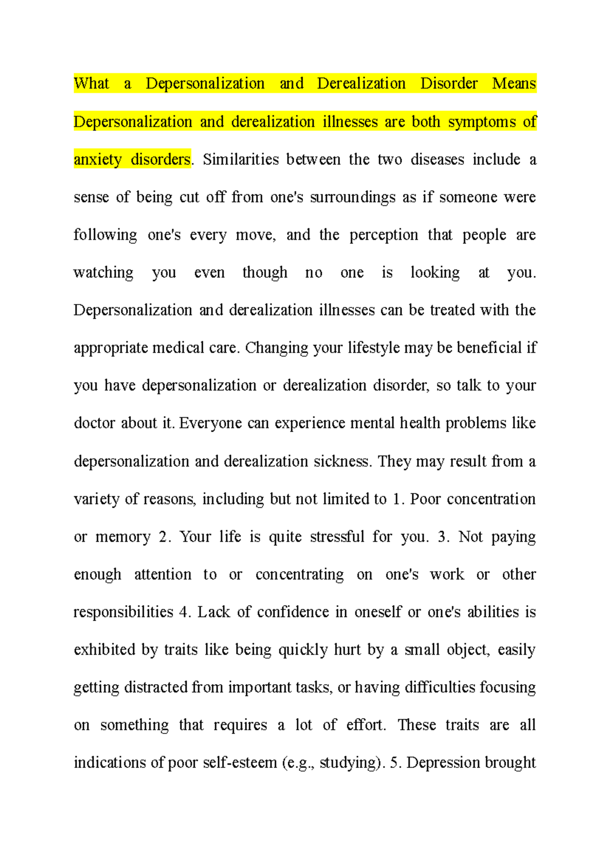 What a Depersonalization and Derealization Disorder Means ...