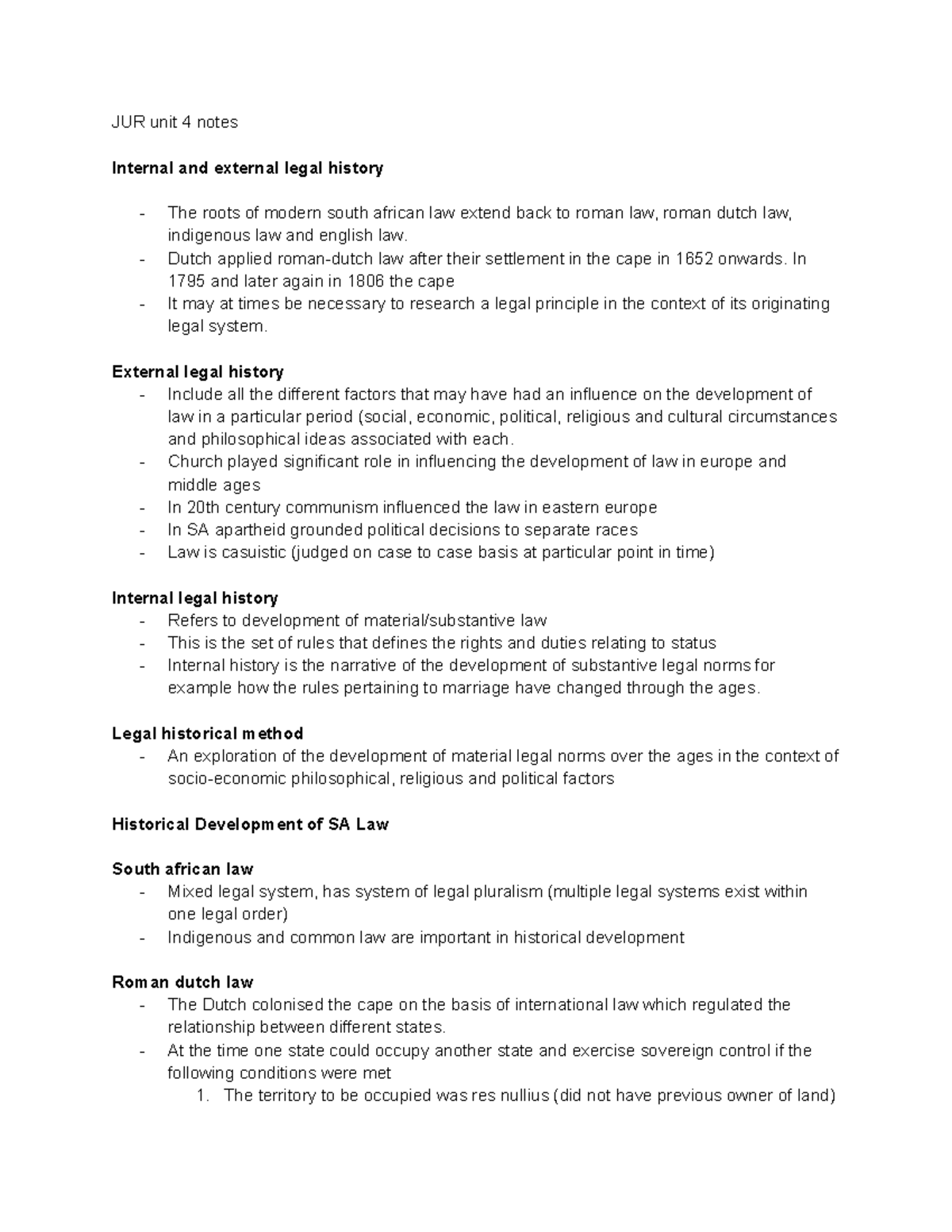 JUR unit 4 notes - Summary Beginner's Guide for Law Students - JUR unit ...