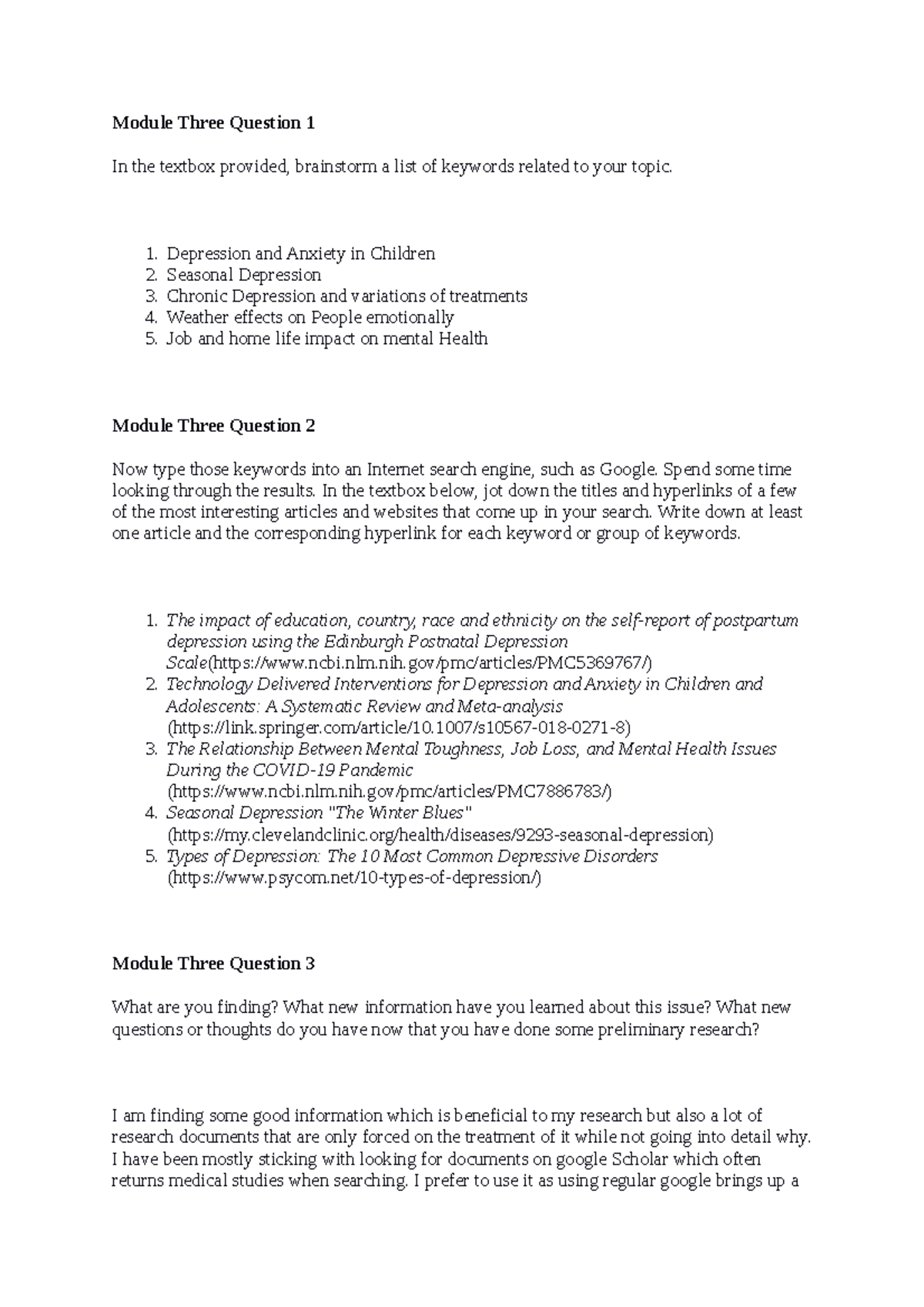 Module 3 Short Answers Module Three Question 1 In The Textbox Provided Brainstorm A List Of