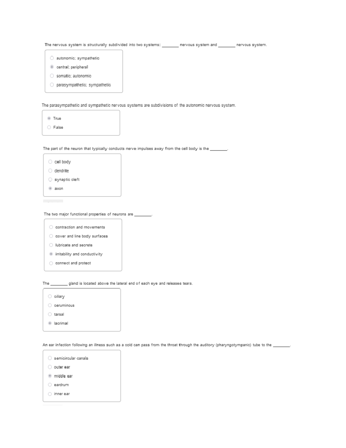 2024.11.21 4-1 Quiz - Quiz for Module 4 - The nervous system is ...