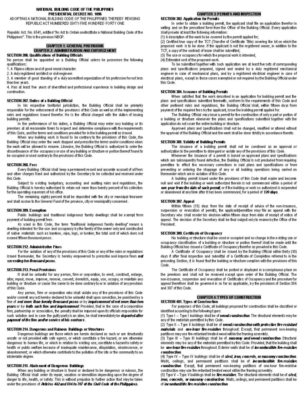 NBCP 2015 Summary - NATIONAL BUILDING CODE OF THE PHILIPPINES ...