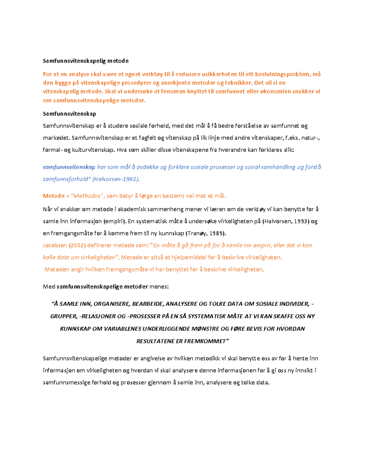 SVM2020 - Samfunnsvitenskapelig metode - Kvalitativ og Kvantitativ - Warning: TT: undefined ...