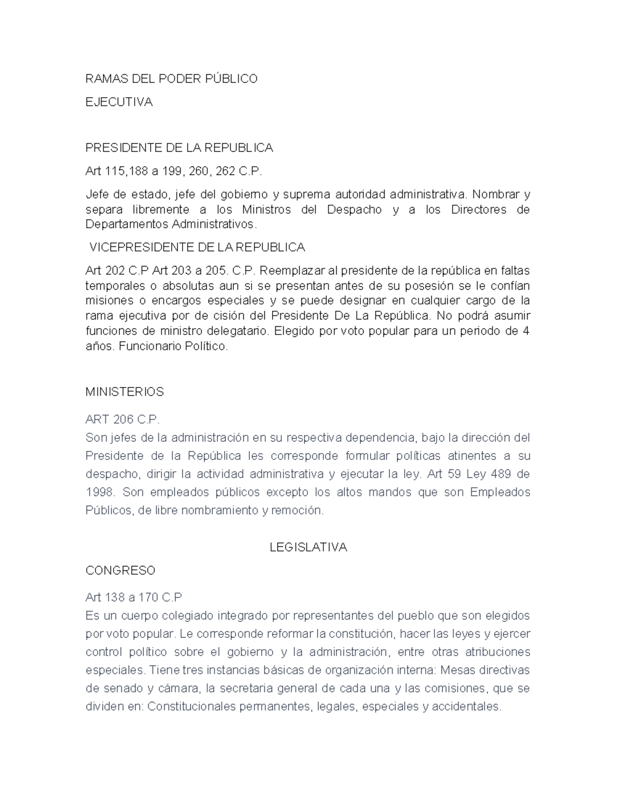 Ramas DEL Poder Público - RAMAS DEL PODER PÚBLICO EJECUTIVA PRESIDENTE ...