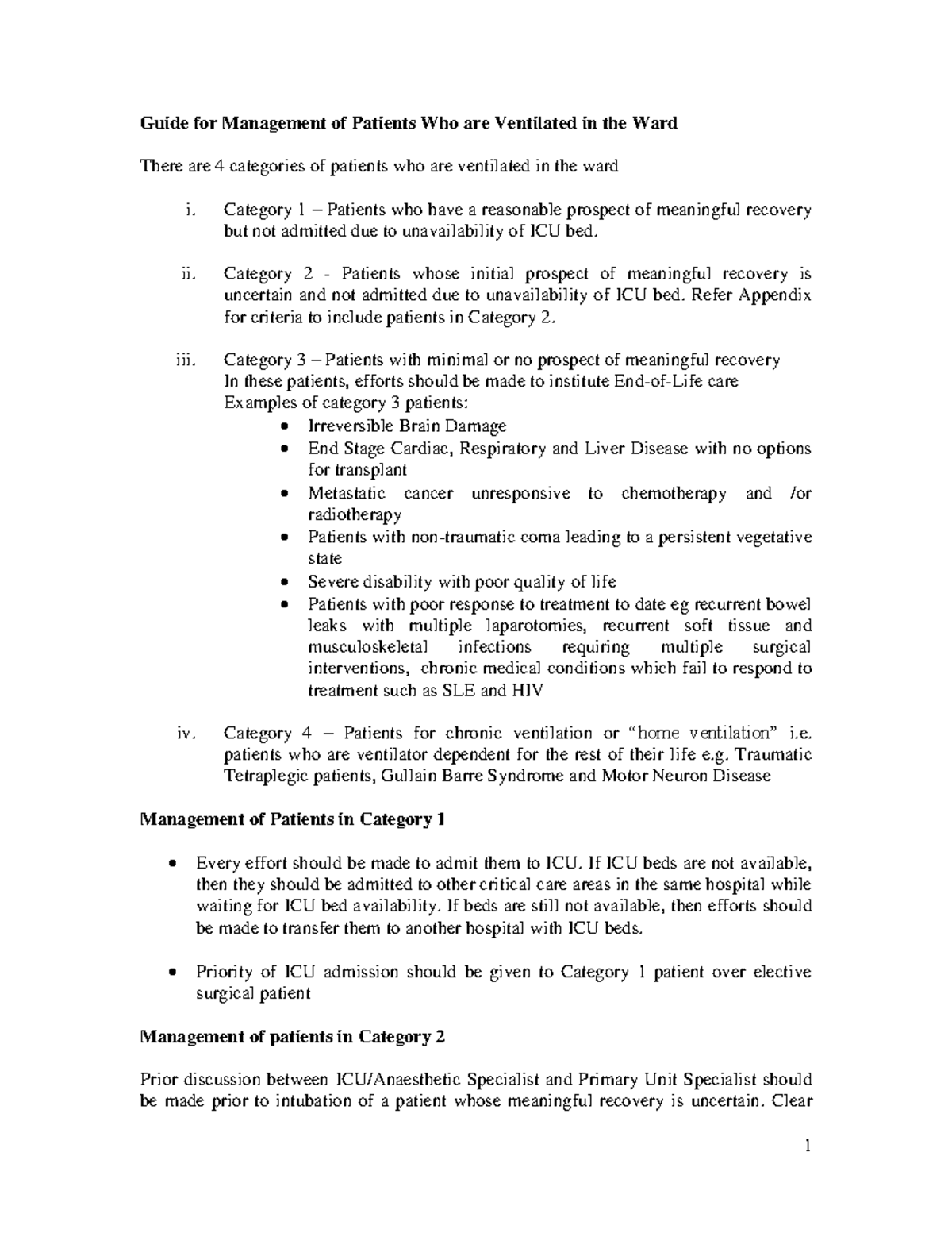 Guide on Ventilation in Wards - Guide for Management of Patients Who ...