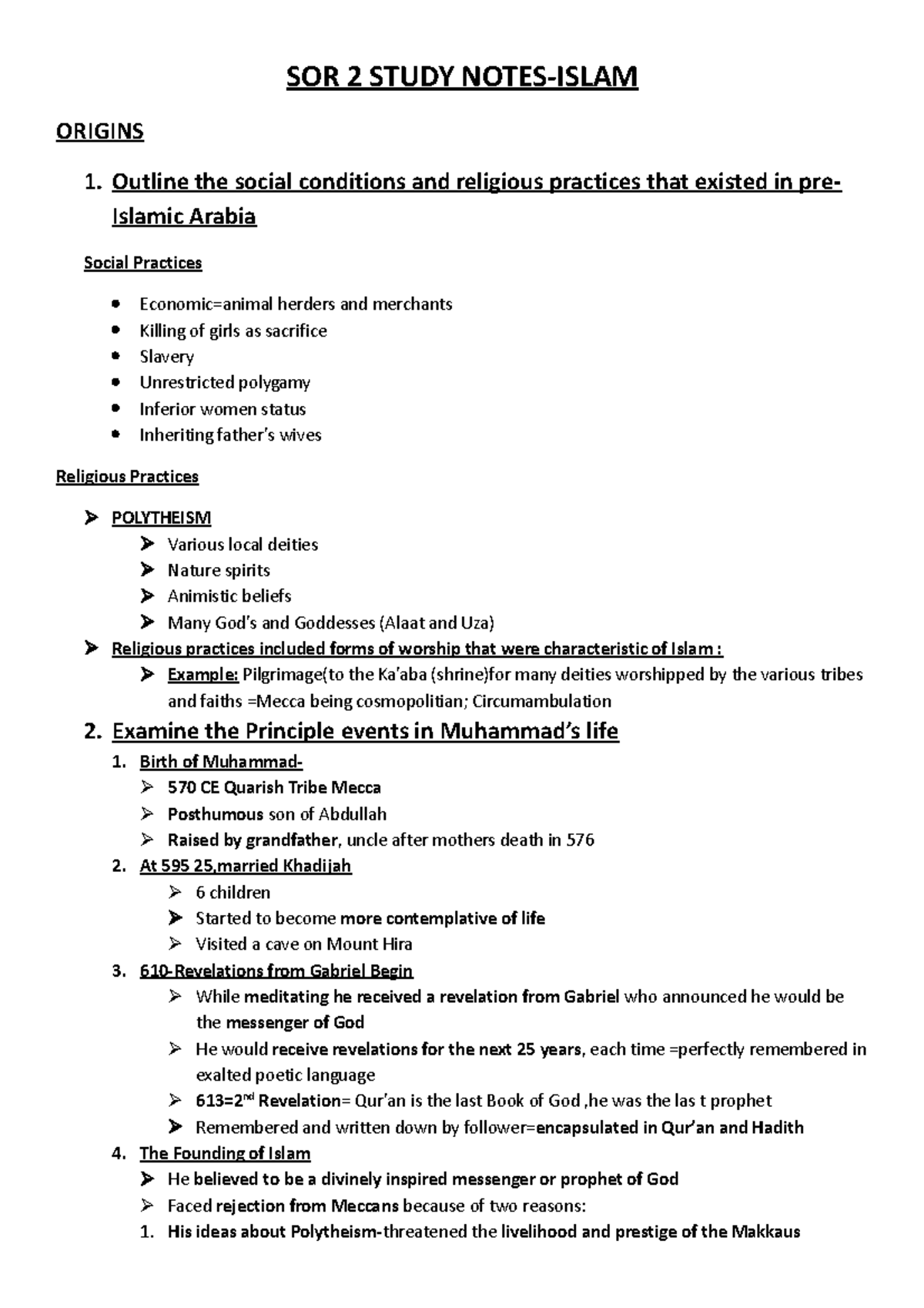 Courses arts religion 1477350327 2015 Studies of Religion Notes - SOR 2 ...