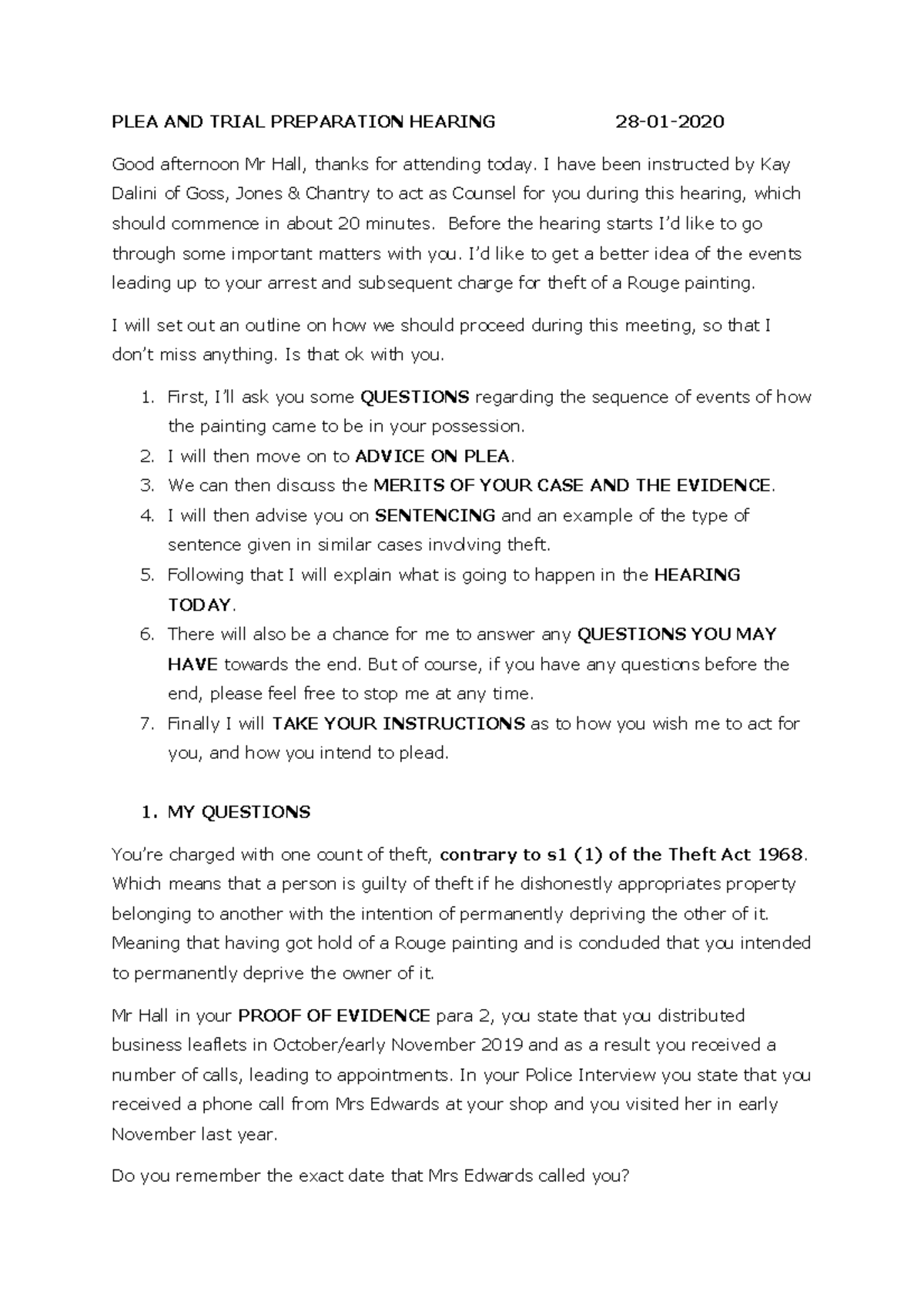 Plea and Trial Preparation Hearing 28 - PLEA AND TRIAL PREPARATION ...