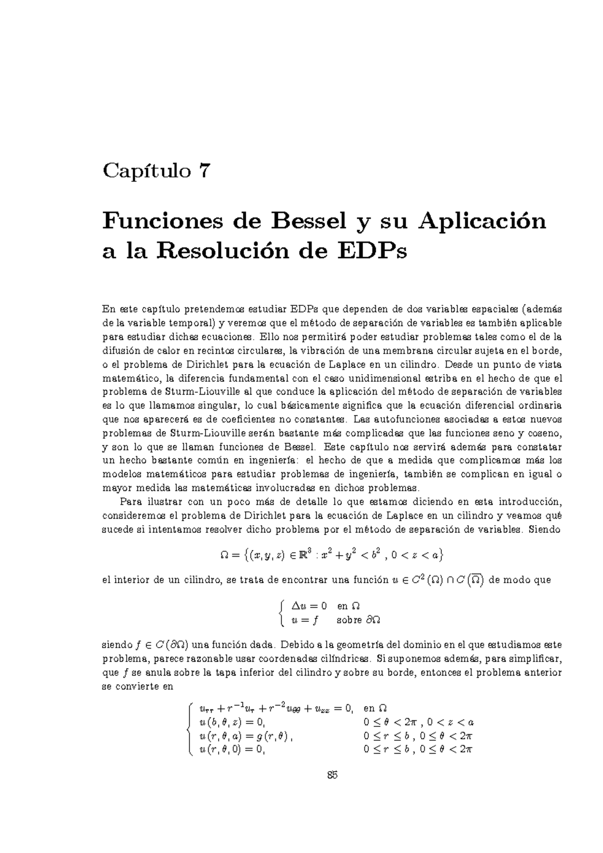 Tema7 - Drghyhh - Capítulo 7 Funciones de Bessel y su Aplicación a la Resolución de EDPs En este ...