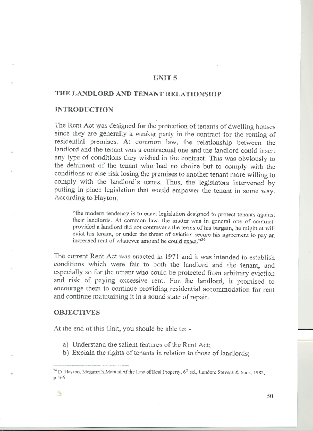 LL34 Unit Five - module - Land Law - Studocu