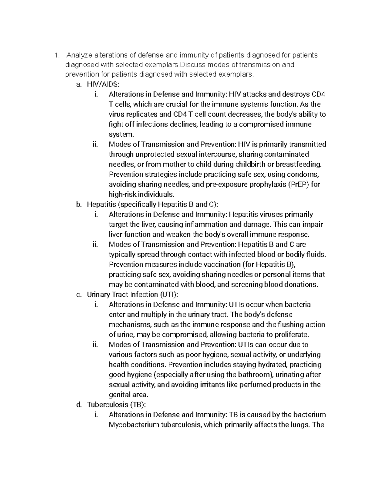 Immunity STI Study Guide - Analyze alterations of defense and immunity ...