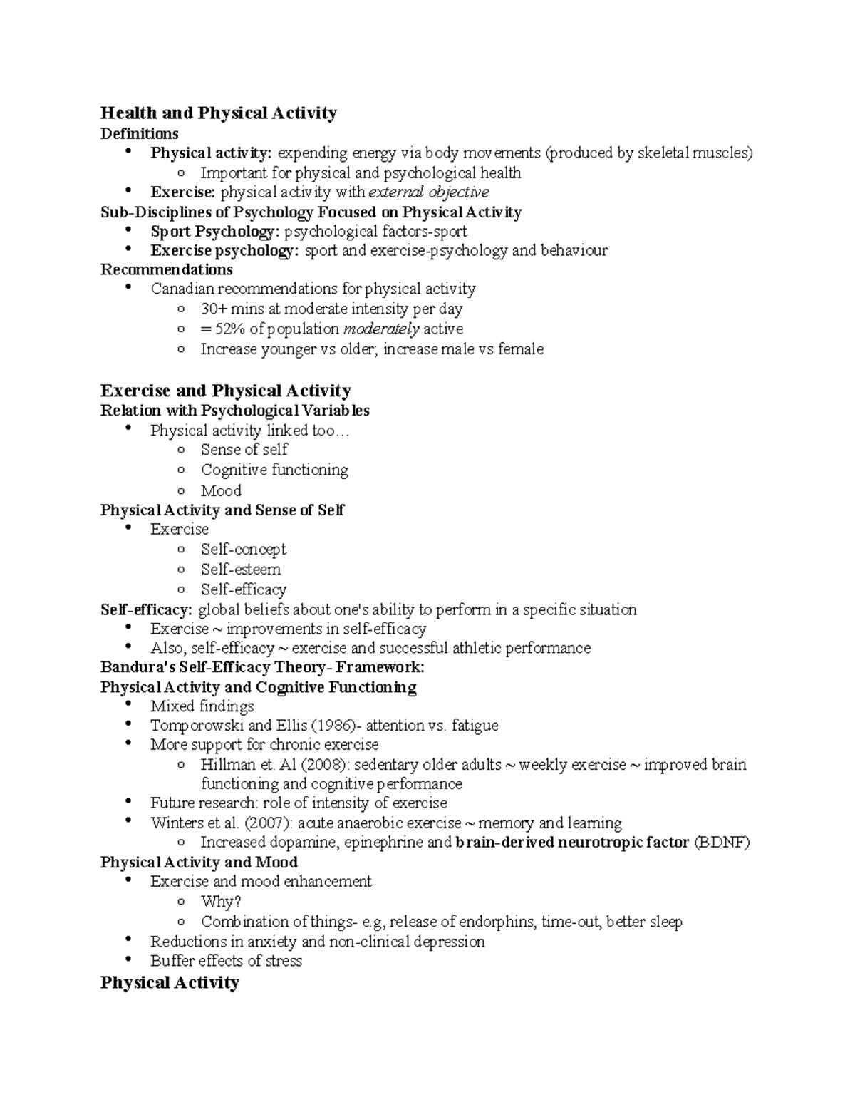 2330 Week 7 Lecture Notes - Health and Physical Activity Definitions ...