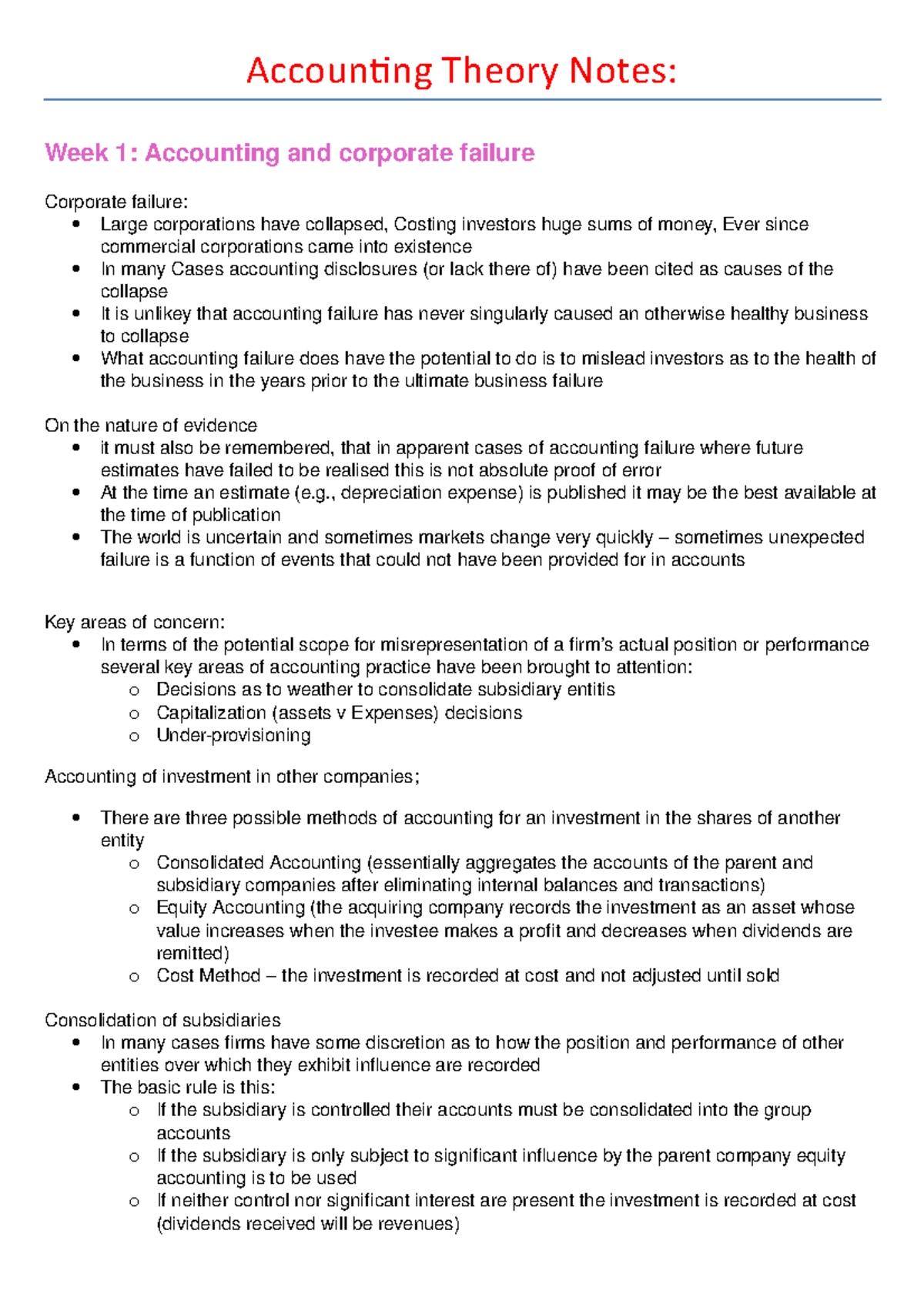 Accounting-Theory-Notes- Final - Accounting Theory Notes: Week 1 ...