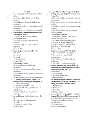 Classical Test Theory in PSychological Assessment - INTRODUCTION TO ...