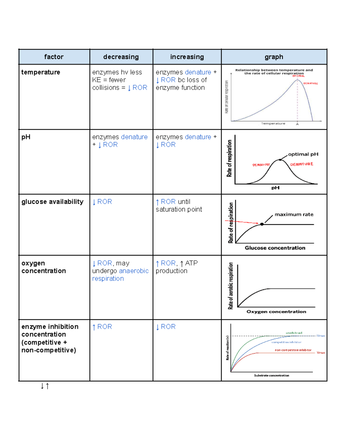 Bio enzyme notes - factor decreasing increasing graph temperature ...