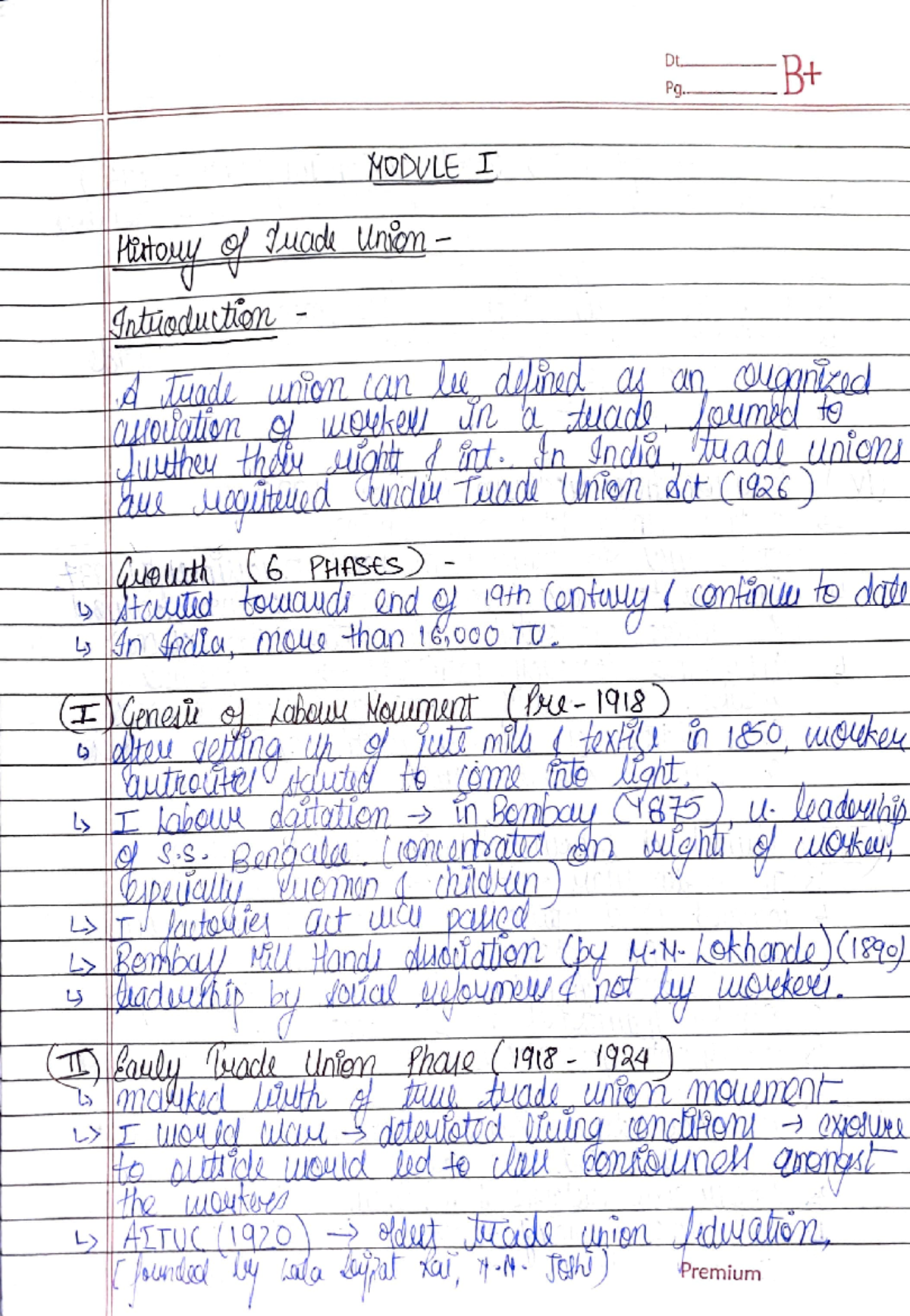 Module 1 Labour Law - LABOUR & INDUSTRIAL LAWS - I - Studocu